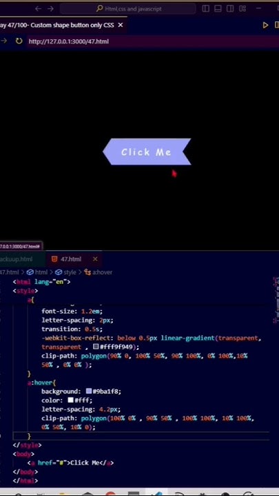 Custom Shape Button with animation effect. #shorts#viral#trending#html#css#coding - YouTube
