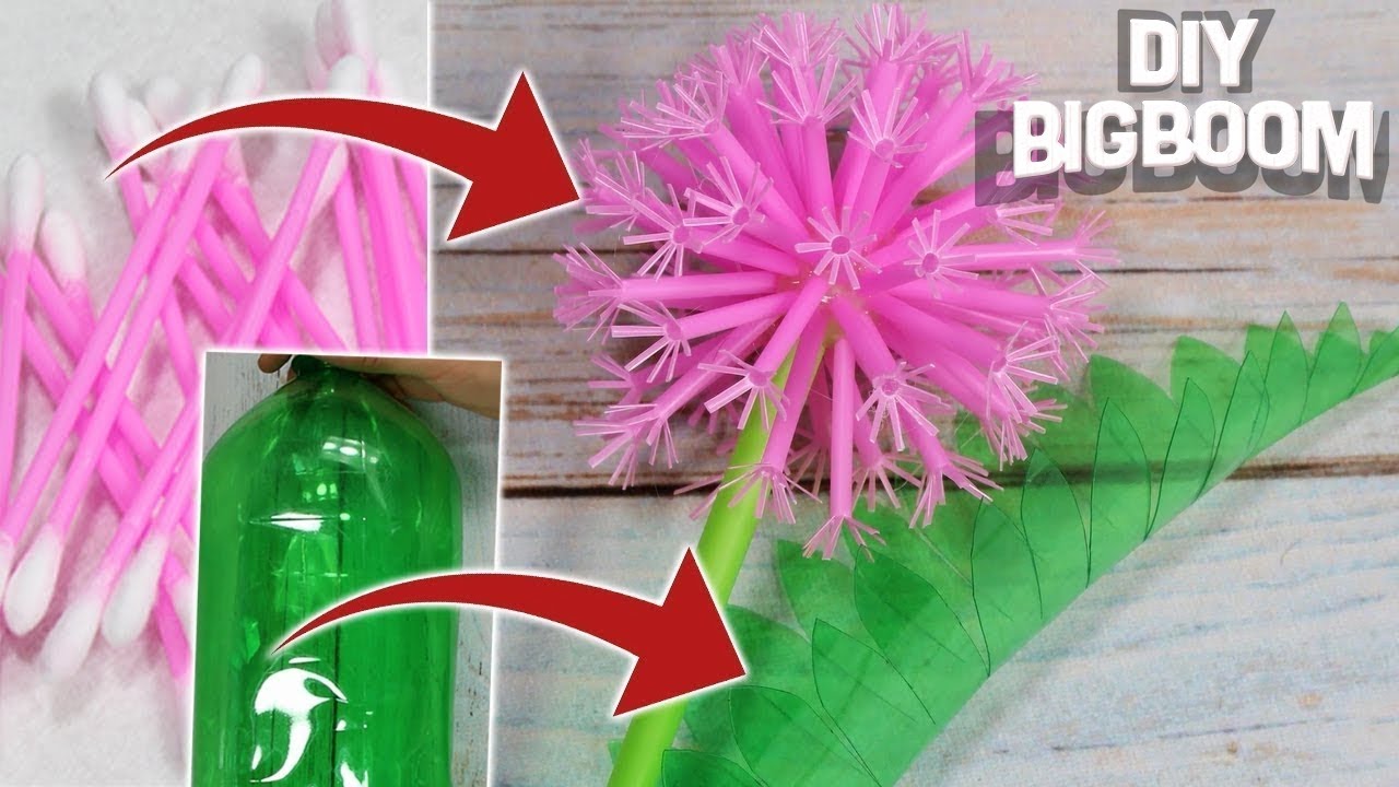Amazing DIY using Plastic Bottle & Cotton Buds | Best Cotton Buds craft ...