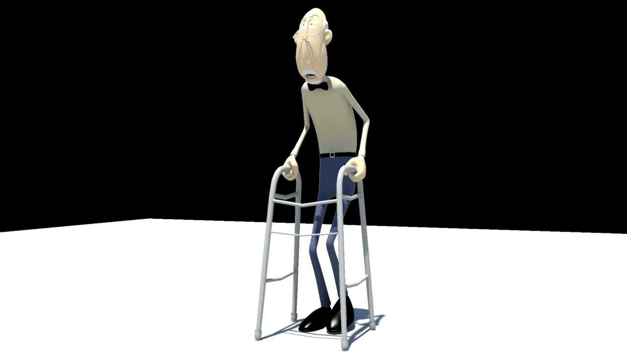 Walk cycle old man - YouTube
