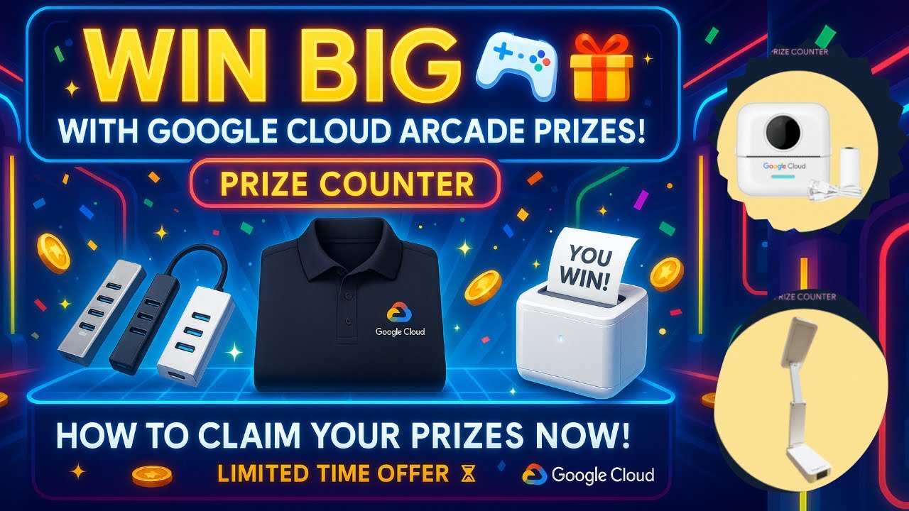 Google Cloud Arcade: Your Golden Door to FREE Goodies! Prize Counter ...