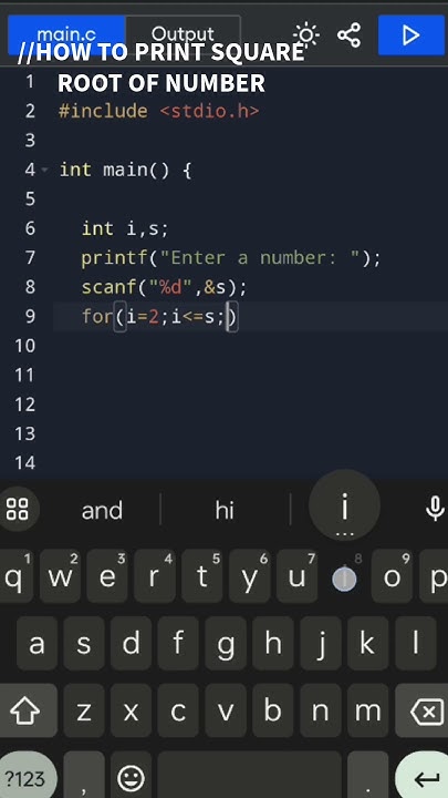 How To Write Code For Square Root Of A Number Clanguageshortsviralvideo Programming