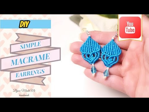 DIY easy macrame earrings | Macrame tutorial for beginners | DIY ...