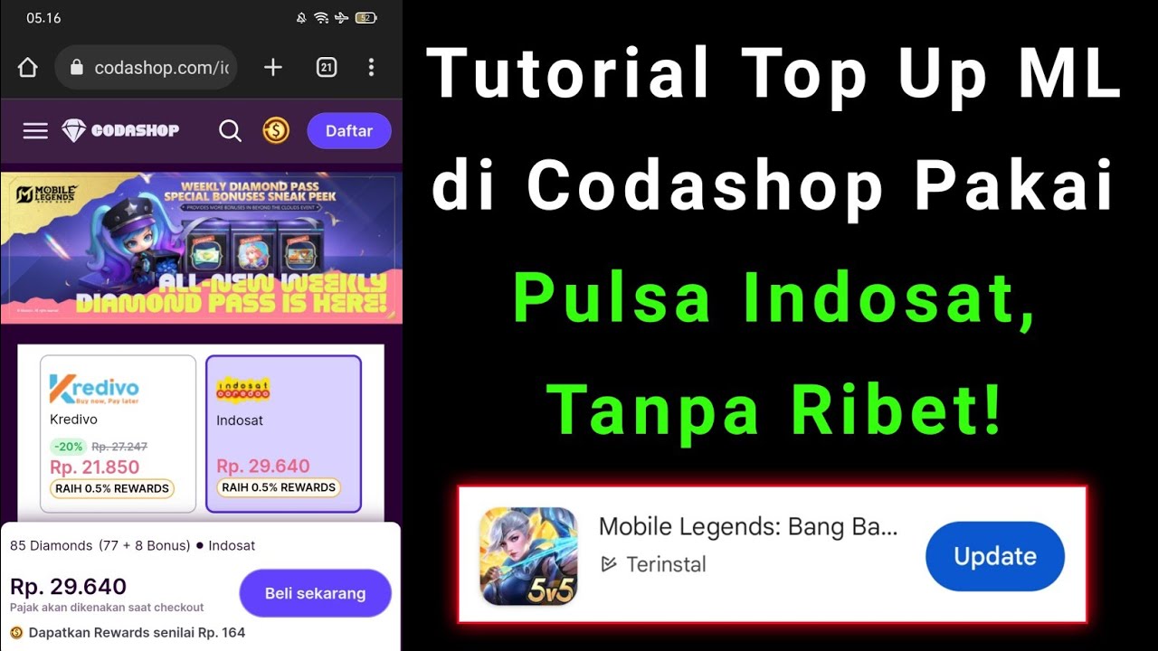 Cara Top Up Codashop Ml Pakai Pulsa Indosat ~ Cara Membeli Dm Ml Di ...