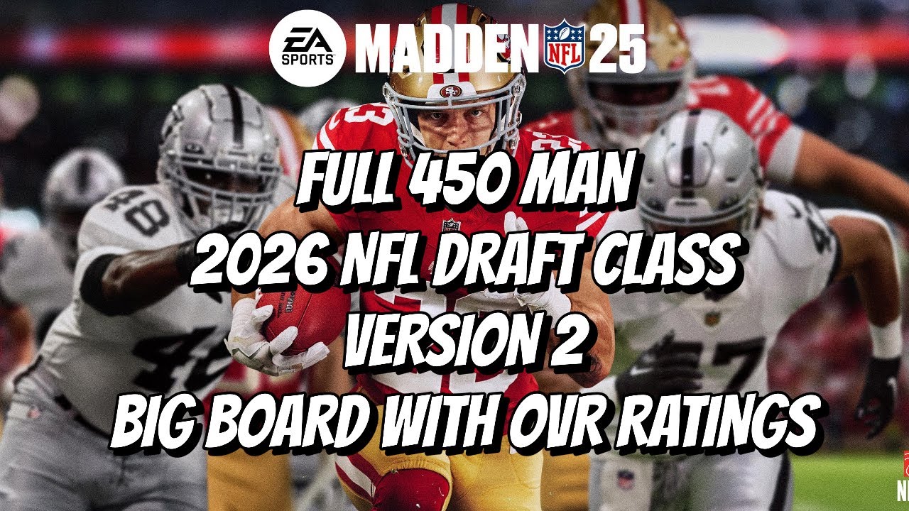 Madden NFL 25 - 2026 Draft Class Big Board with Ratings (SPOILERS ...