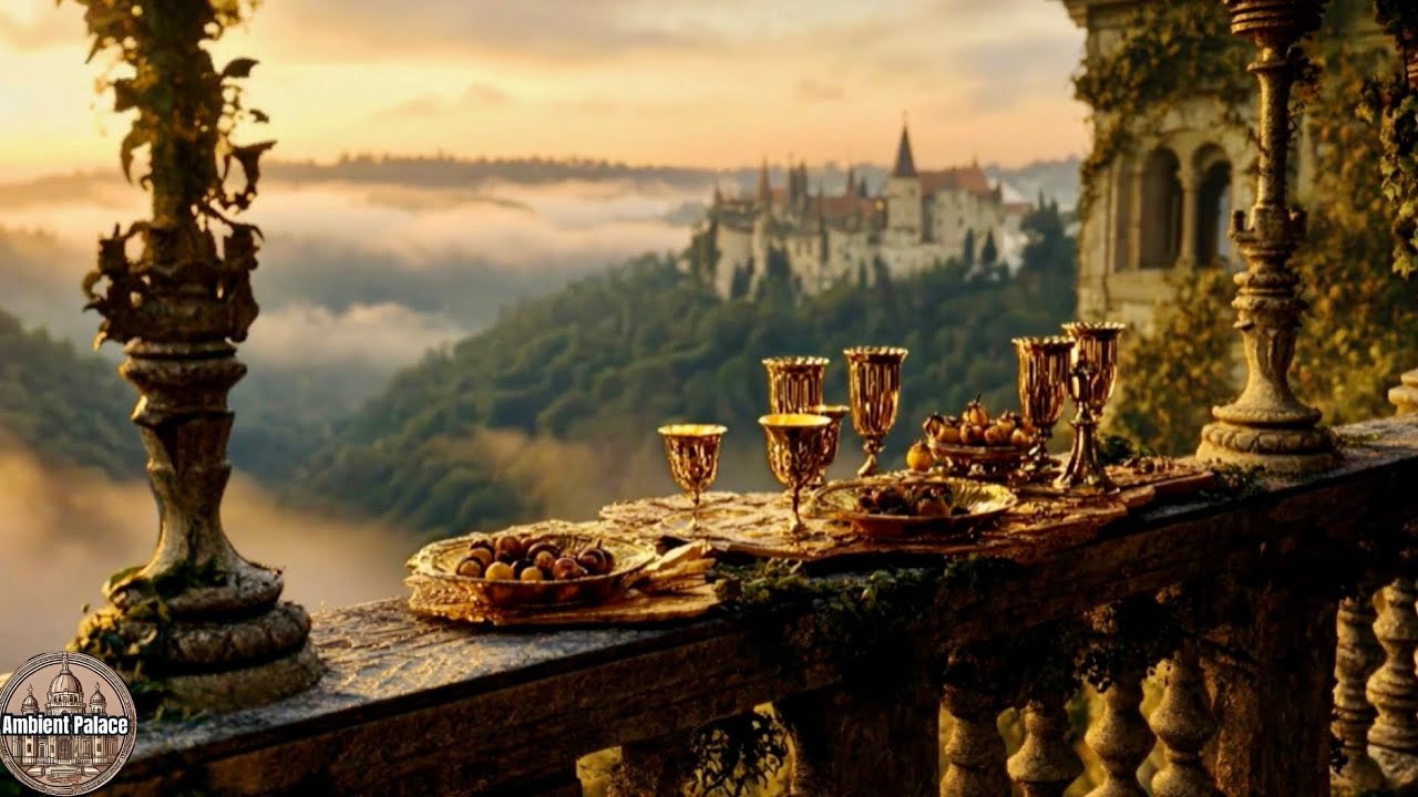 Majestic Medieval Balcony Ambience 🕊️ Relaxing Birdsong & Sunrise Views ...
