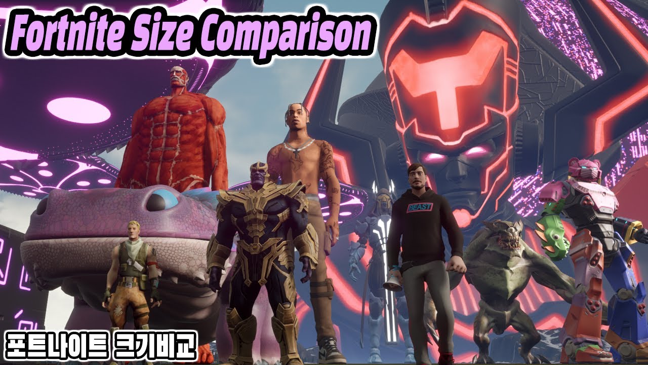 Fortnite Size Comparison - YouTube