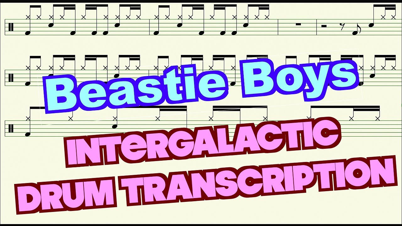 Intergalactic by the Beastie Boys drum transcription and play along ...