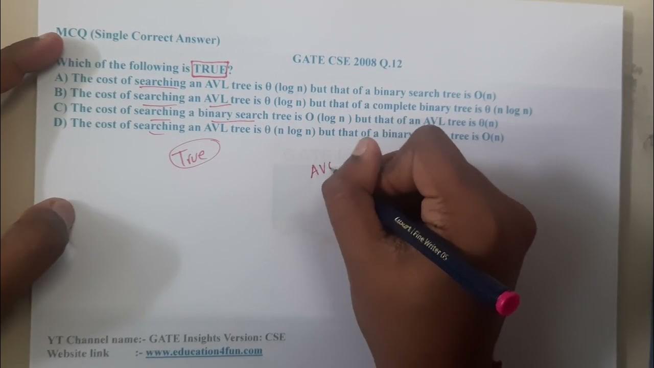 GATE CSE 2008 Q 12 || Trees ||Data Structure || GATE Insights Version: CSE - YouTube