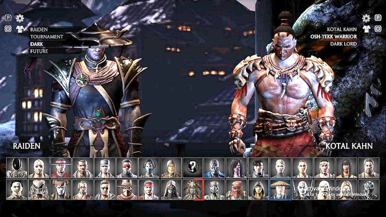 Raiden (Dark) vs Kotal Kahn (Osh-Tekk Warrior) - Mortal Kombat XL - YouTube