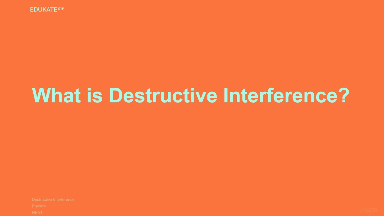 What is Destructive Interference? - YouTube