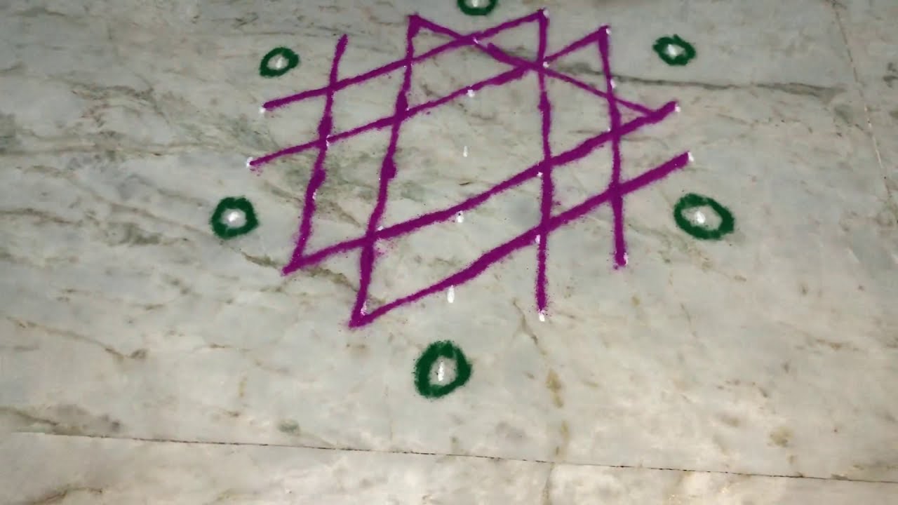 beautiful and colourful line rangoli - YouTube