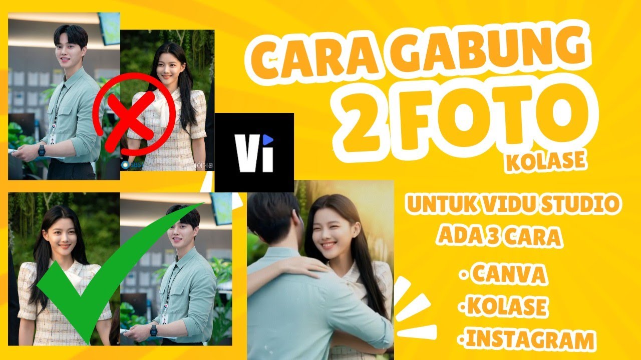 CARA MENGGABUNGKAN 2 FOTO KOLASE UNTUK FOTO VIDU STUDIO 3 VERSI - YouTube