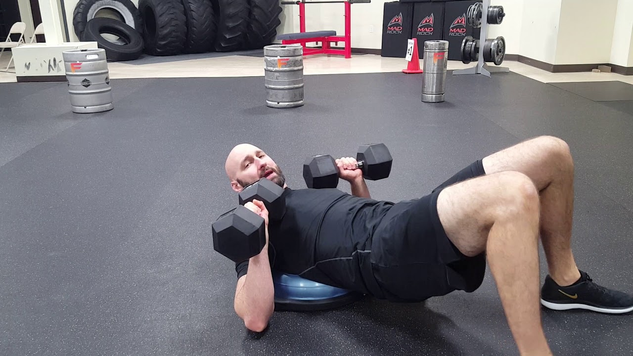 BOSU DB Chest Press - YouTube