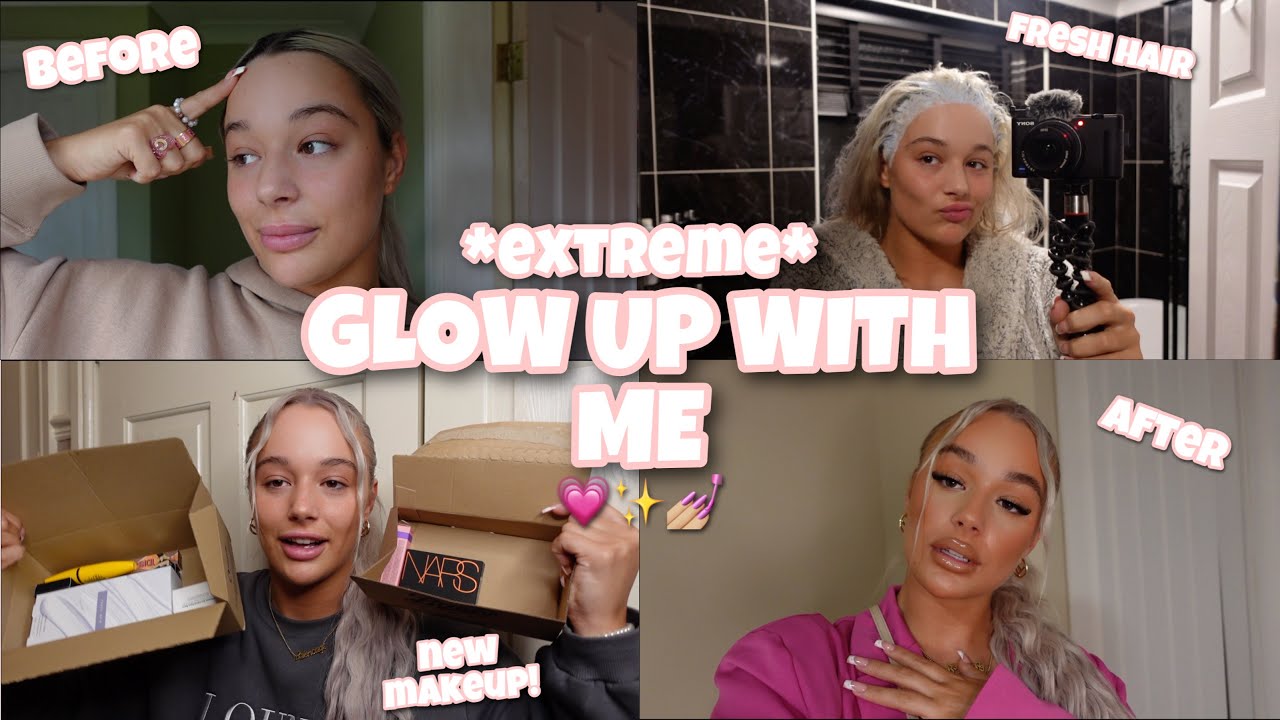 *EXTREME* GLOW UP WITH ME | hair, nails & new makeup! ft Slash ad - YouTube