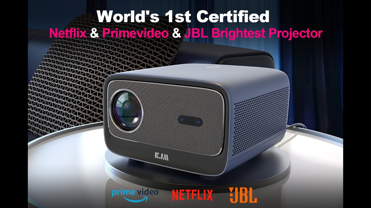 KJM K3 - Certified Netflix & JBL Speakers Brightest Projector - YouTube