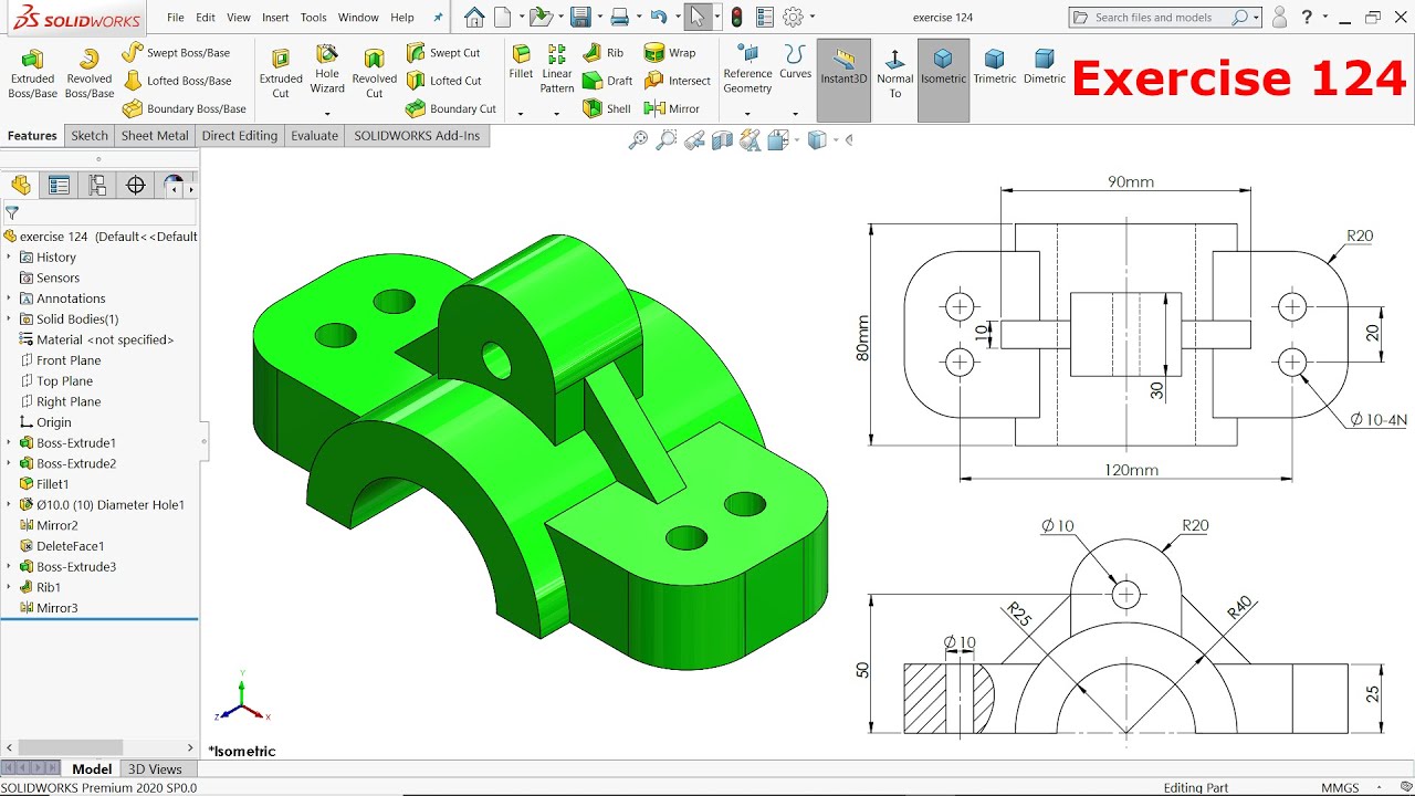 SolidWorks Tutorial for Beginners exercise 124 - YouTube