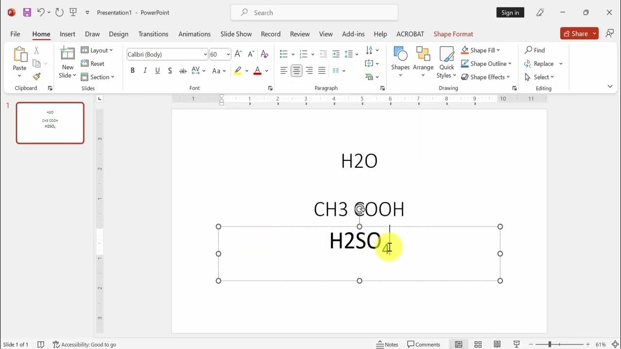 How to remove subscript in PowerPoint - YouTube