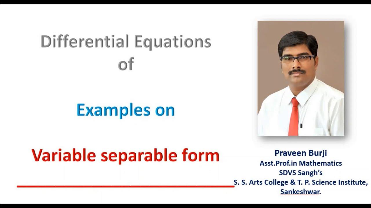 examples on variable separable - YouTube