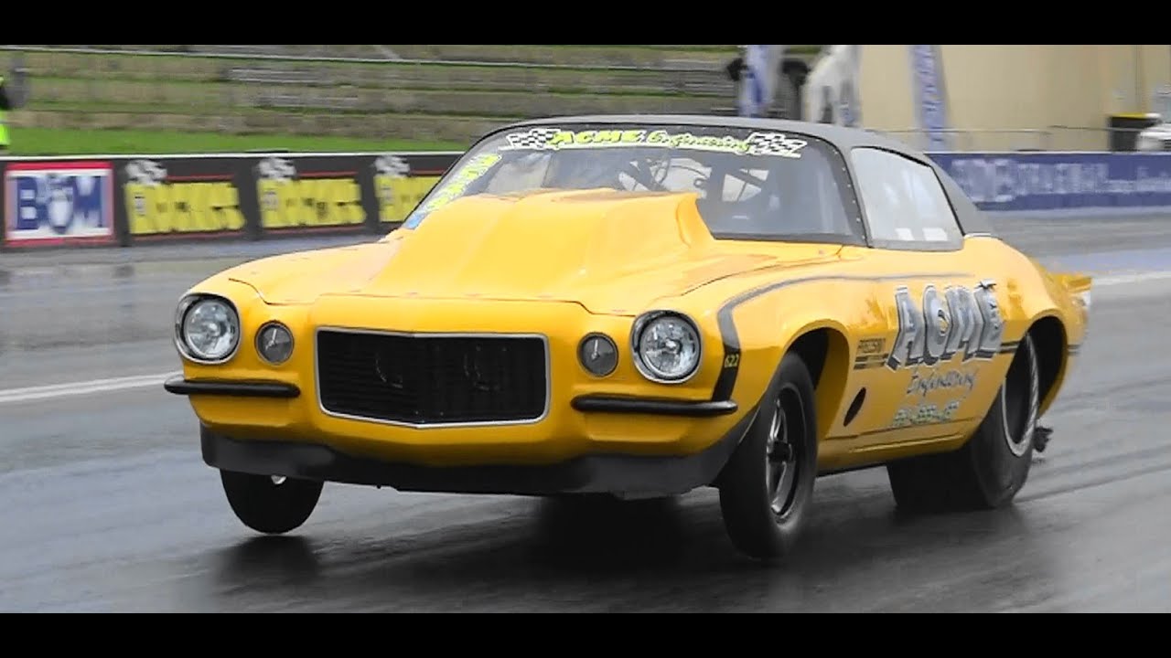 ACME RACING TWIN TURBO CAMARO 6.81 @ 208 MPH GRUDGE KINGS SYDNEY - YouTube