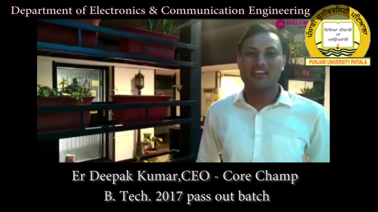 Deepak Kumar, Core Champ CEO | Our alumnus @ ecedpup - YouTube
