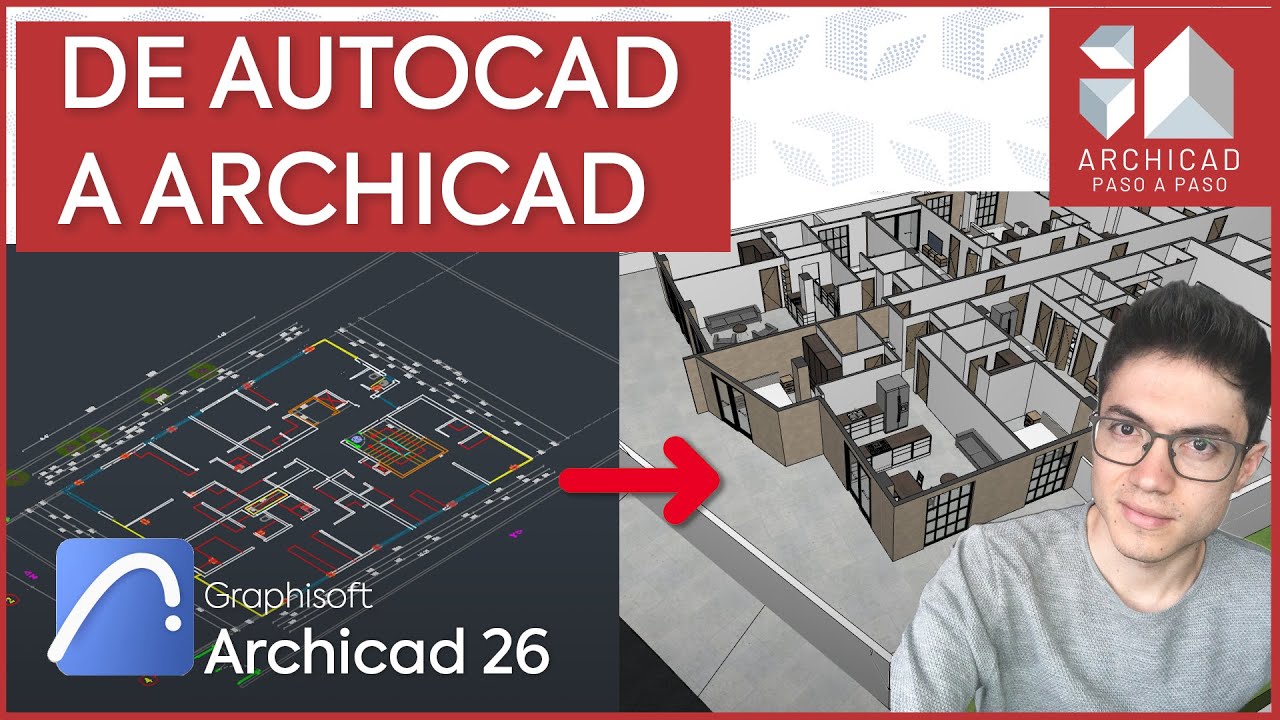 Modela tus planos DWG en ARCHICAD de forma FÁCIL | Guía básica | Archicad 26 | 2024 - YouTube