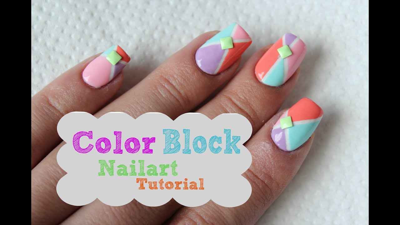 COLOR BLOCK NAILART TUTORIAL - LindasBeautyWorld - YouTube