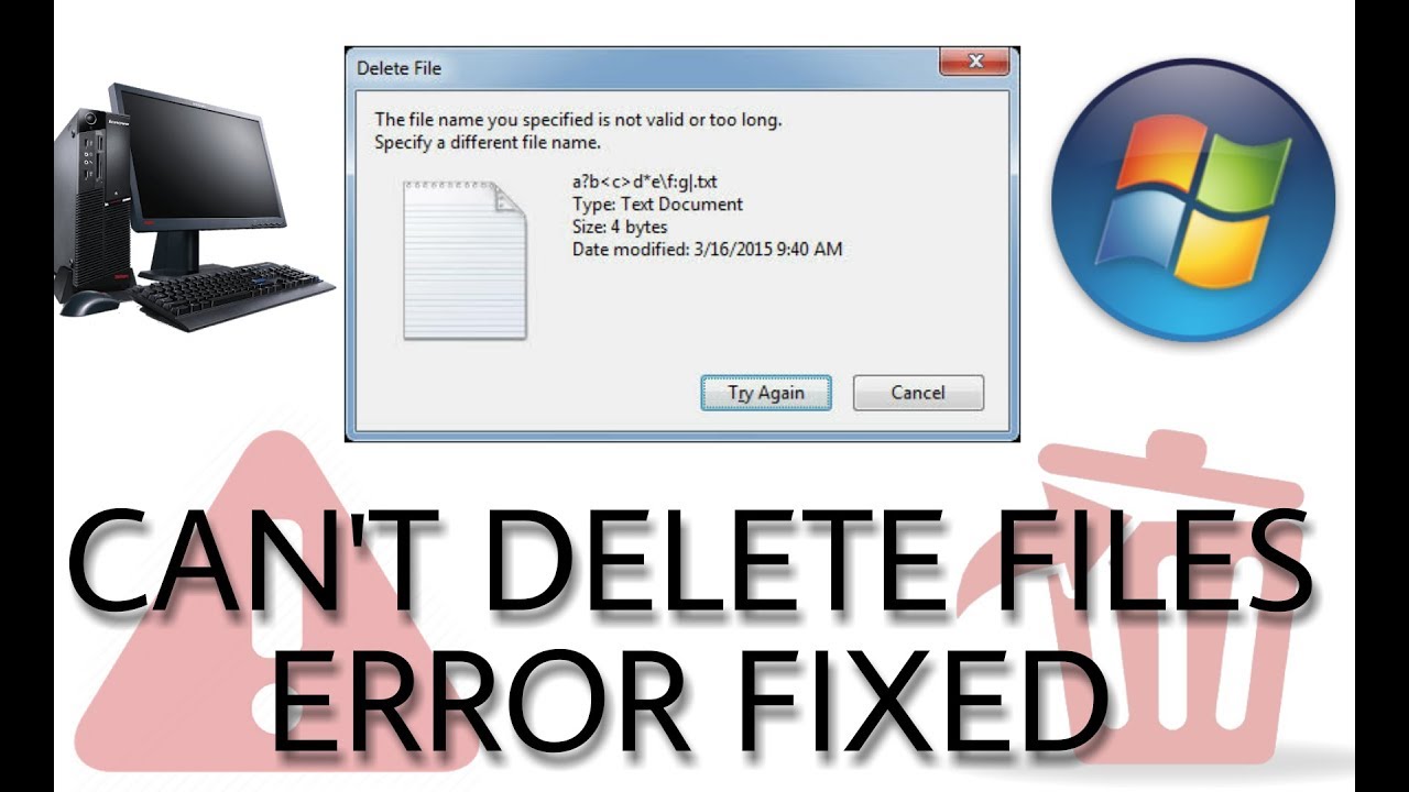 Can't delete your files from computer error solved [ Windows ] - YouTube