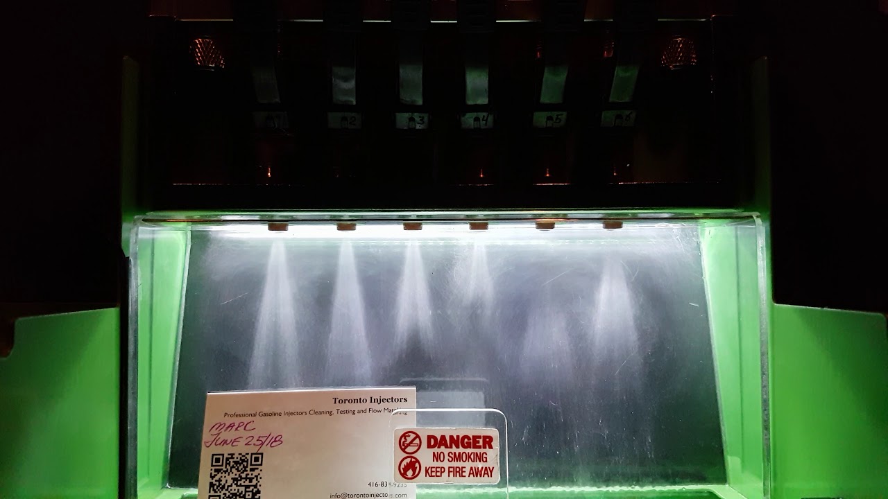 Mercury 150hp XRi EFI outboard injectors spray pattern test @ Toronto ...