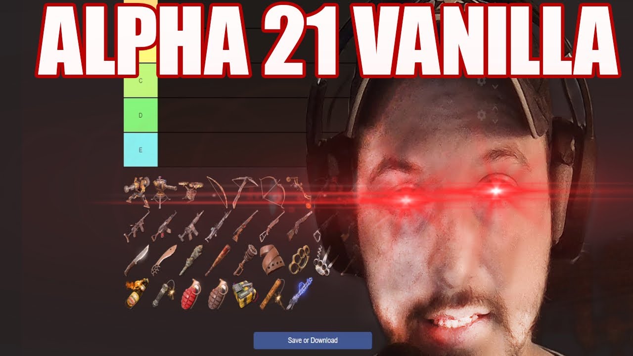 Vanilla Weapon Tier List! - 7 Days To Die Alpha 21 - YouTube