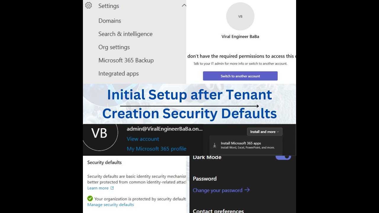 UnCut 05 Office 365 Tenant Created Initial Setup Office 365 | Security ...