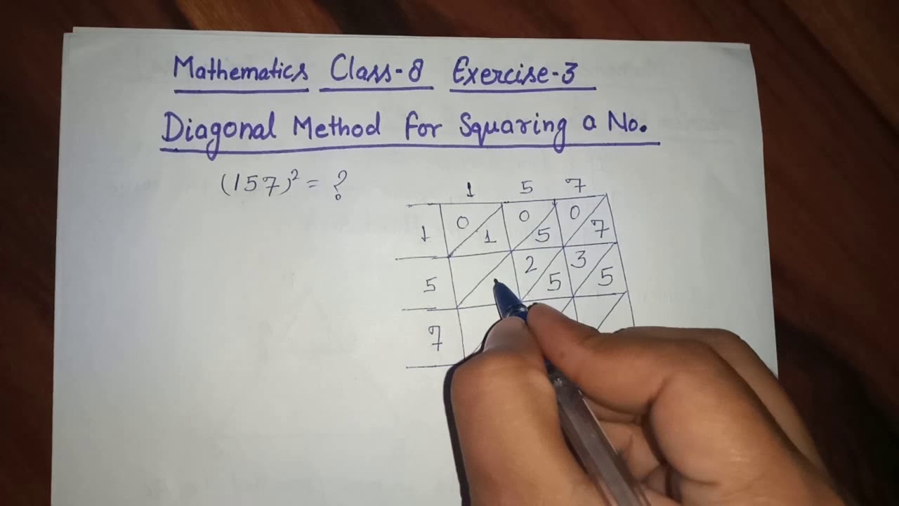 Mathematics || Square by Diagonal Method for 3 Digit Numbers ||Easy ...