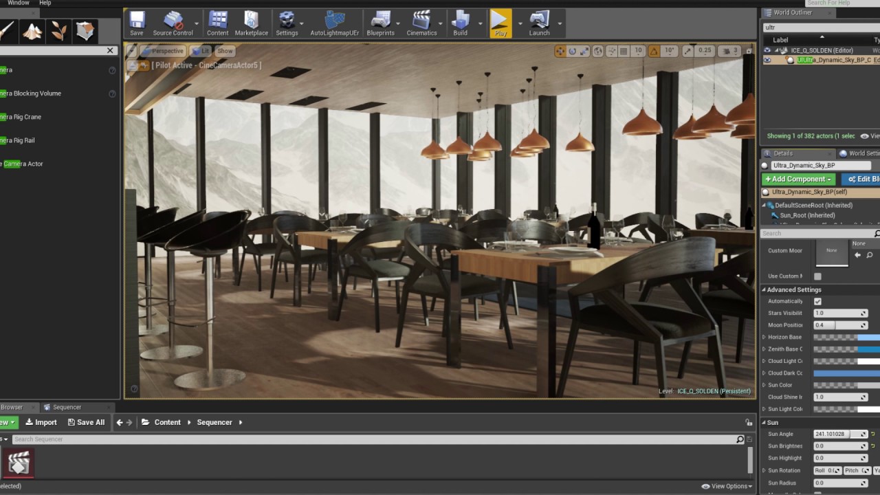 Unreal Engine - Ice Q restaurant - DYNAMIC LIGHTING - YouTube