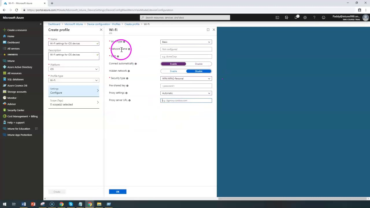 Device configuration Profiles Create iOS Wi fi Profile Configurations ...