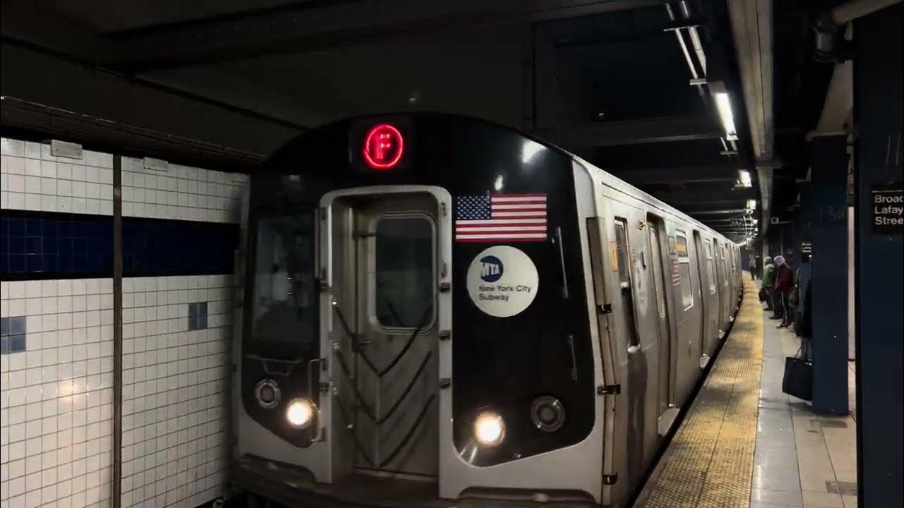MTA New York City Subway Jamaica-179 St Bound Alstom R160A (F) Local Train @ Broadway-Lafayette ...