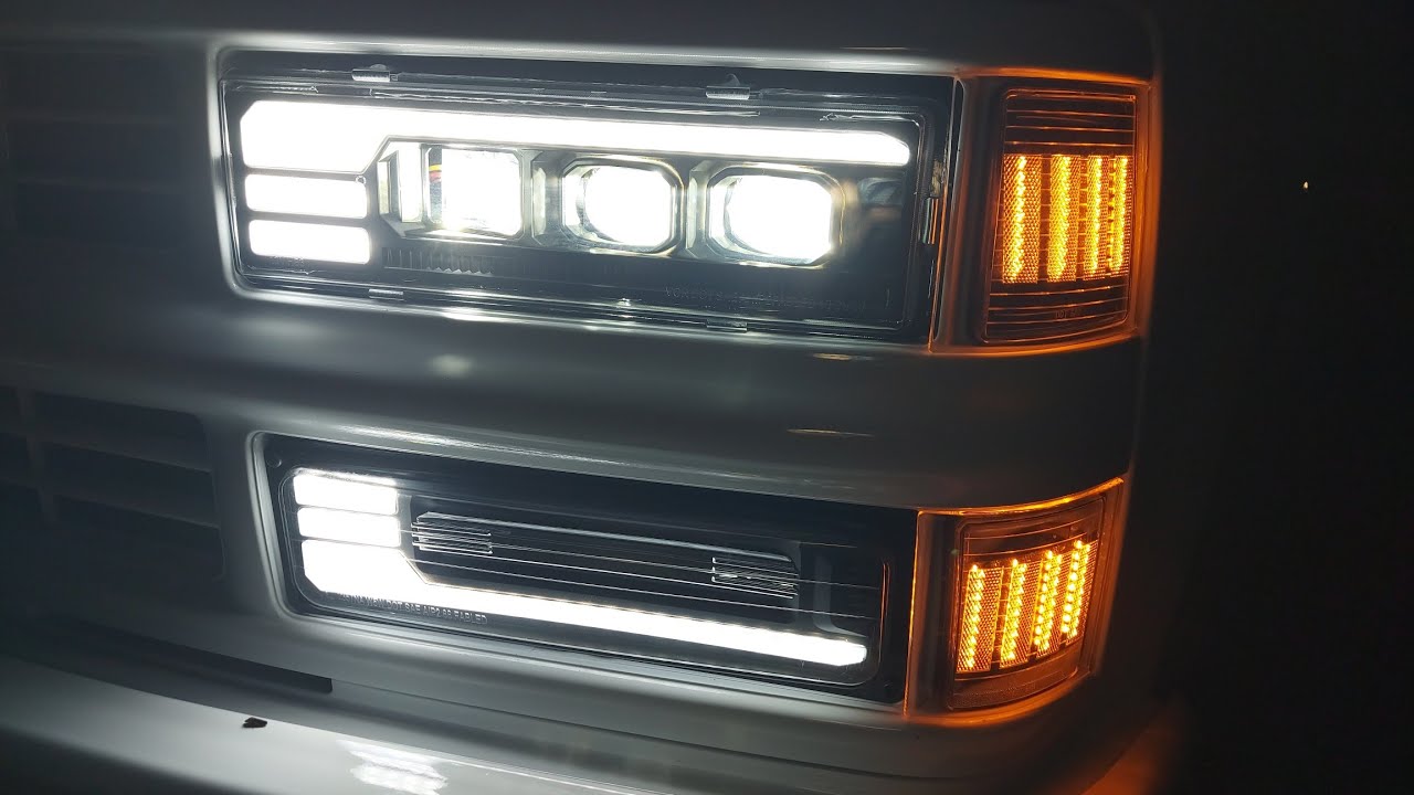 New LED Headlights For My OBS Chevy Day & Night View - YouTube