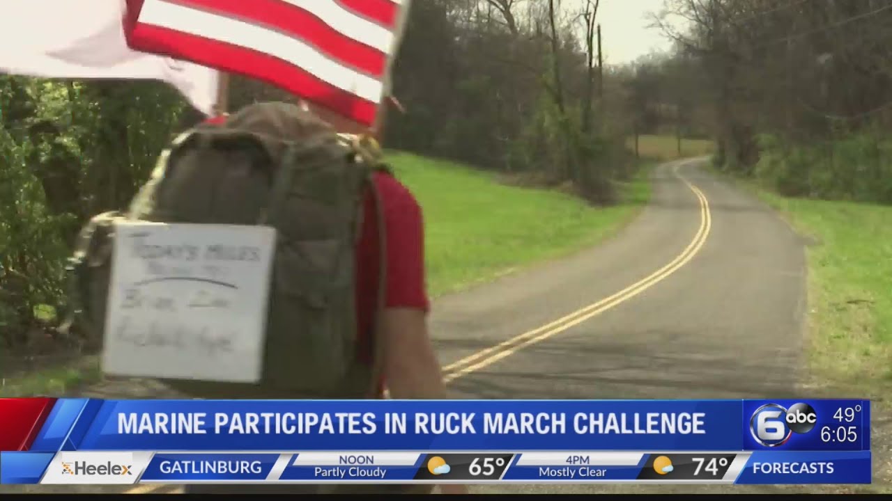 Marine participates in Ruck March Challenge - YouTube