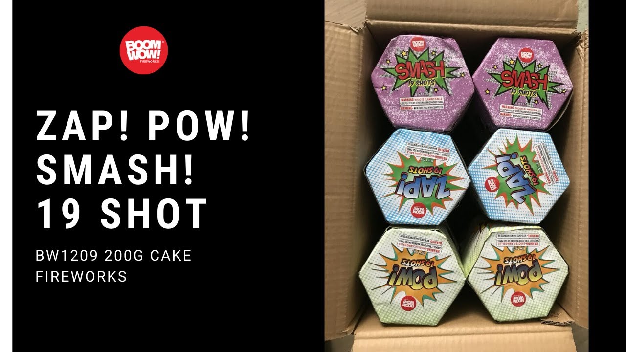 Zap! Pow! Smash! 19 shots BW1209 assorted Boomwow fireworks Mila - YouTube
