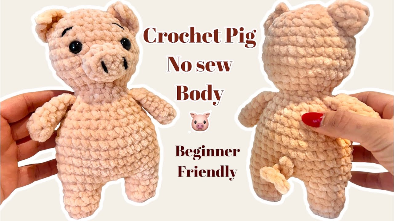 Easy beginner friendly Crochet pig 🐷/ cute Amigurumi pig minimum sew ...