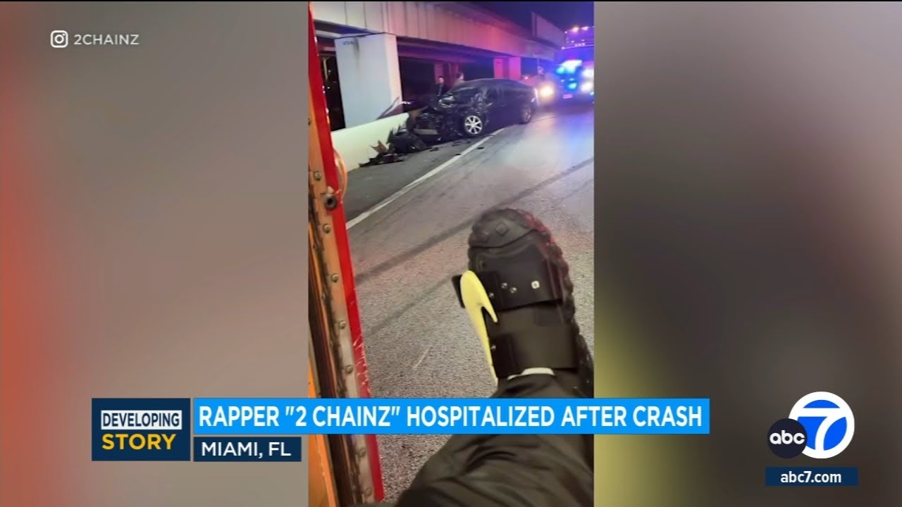 Rapper 2 Chainz reportedly hospitalized after Miami car crash - YouTube