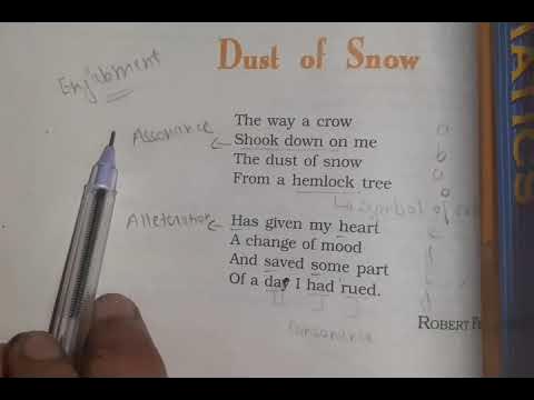 Dust of snow/class10/poetic device+explanation / first flight/ poem ...