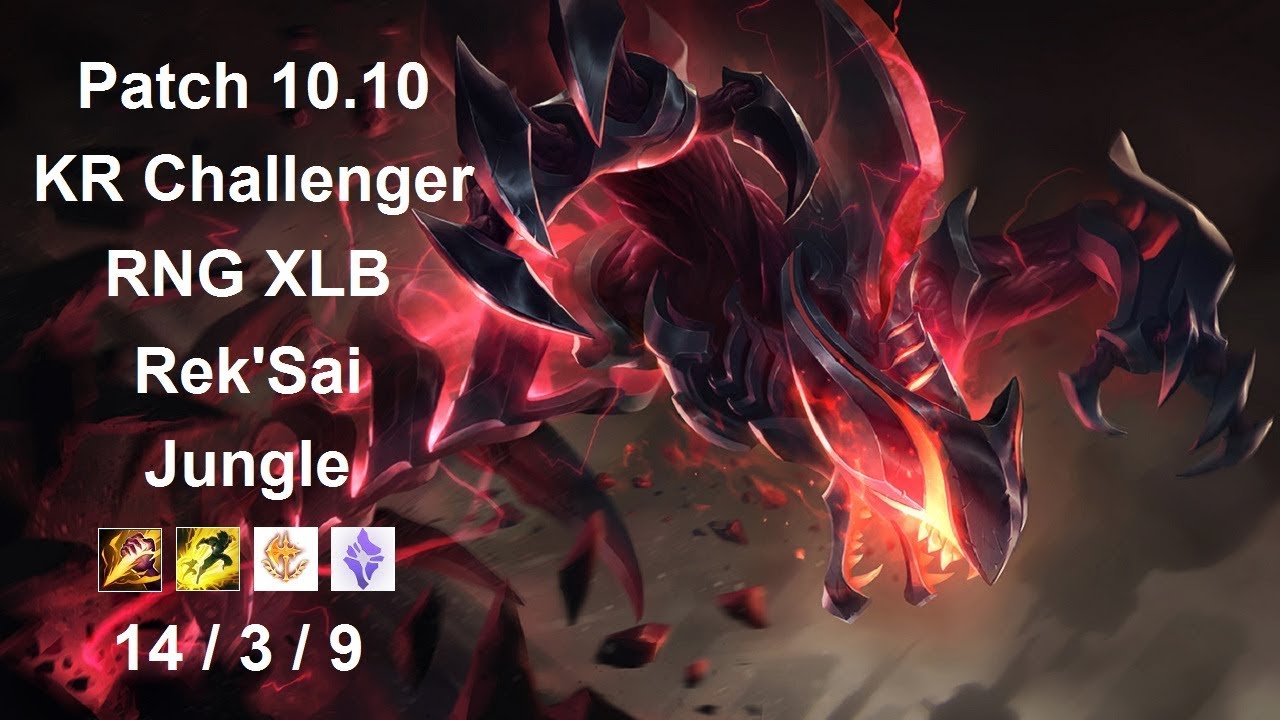 RNG XLB - Rek'Sai Jungle vs Nidalee - KR Challenger 1158 LP - Patch 10.10 - YouTube