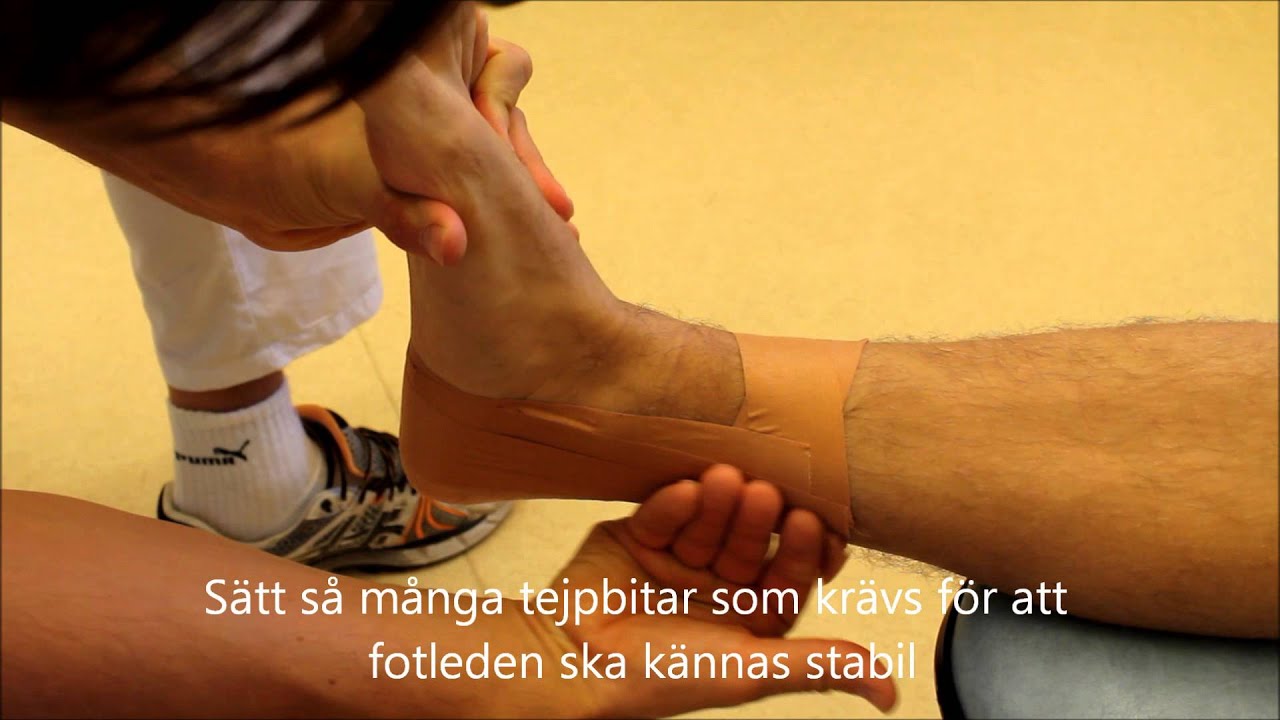 Fotledsstukning inre ledband - YouTube