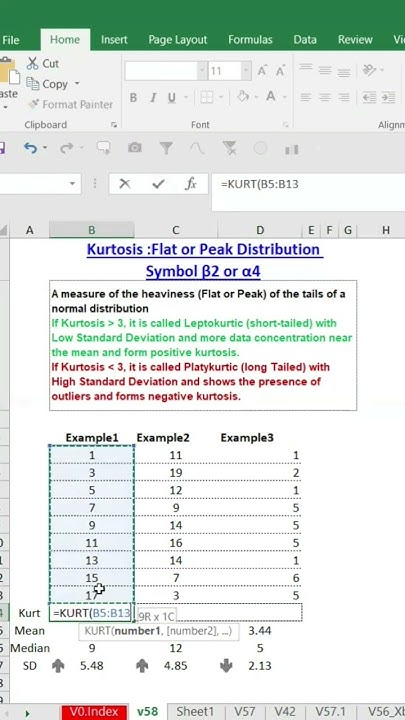 How To Calculate Kurtosis In Excel Shortsviral Shorts Exceltips Youtube