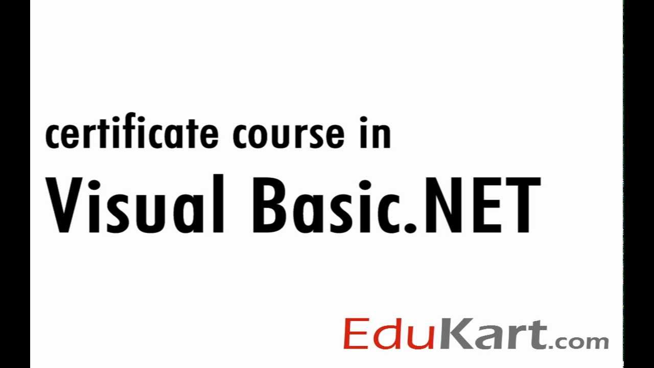 Certificate Course in VB.NET - YouTube