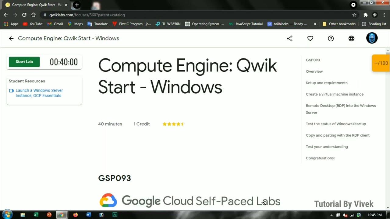 Compute Engine: Qwik Start - Windows | Qwiklabs [GSP093] - YouTube