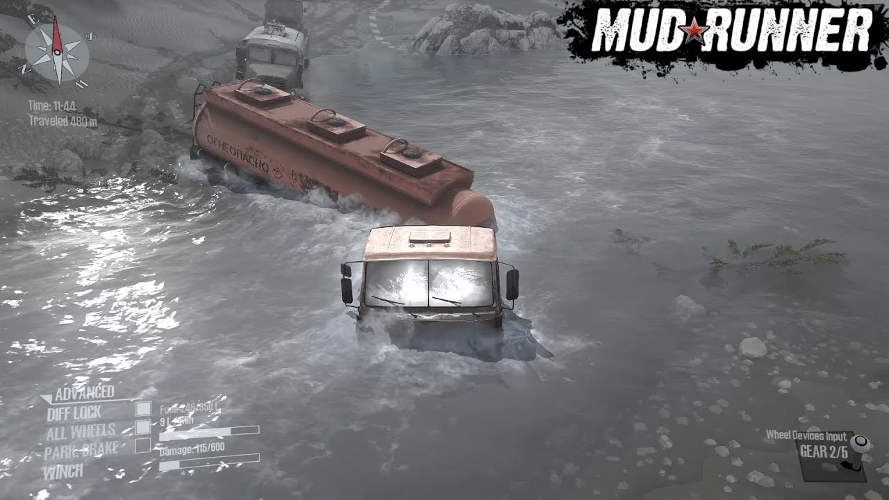 MudRunner | Delivery Mission - Two Trucks and UAZ | Logitech G29 - YouTube