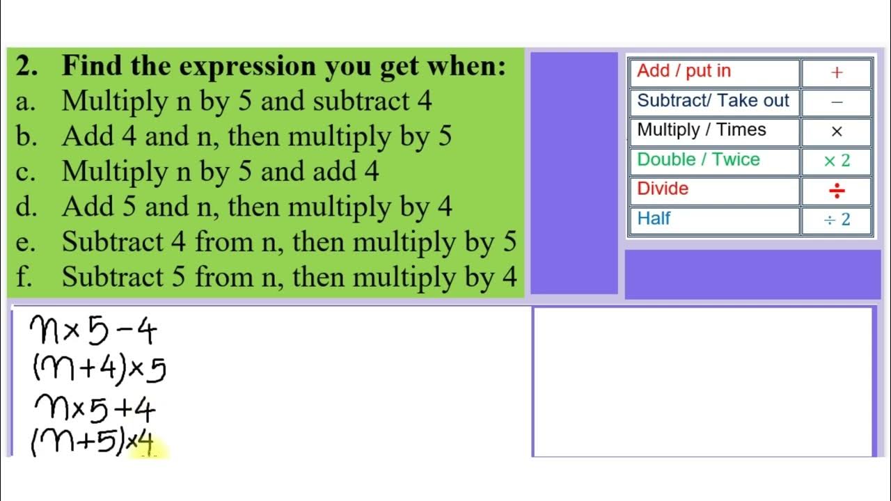 Constructing Expressions Part 2 - YouTube