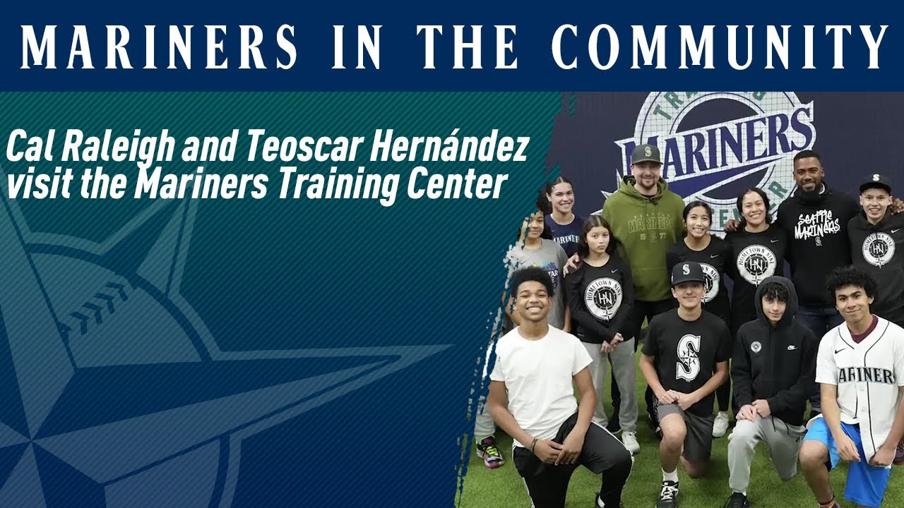 Cal Raleigh and Teoscar Hernández Visit Mariners Training Center - YouTube