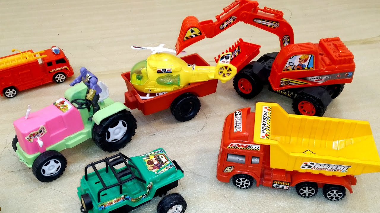 Dumper Truck, Excavator JCB Video, Train Toy, Tractor Trolley Toy ...