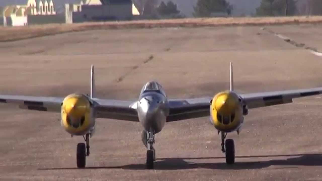 Rc scale P38 "Lightning" plane - YouTube